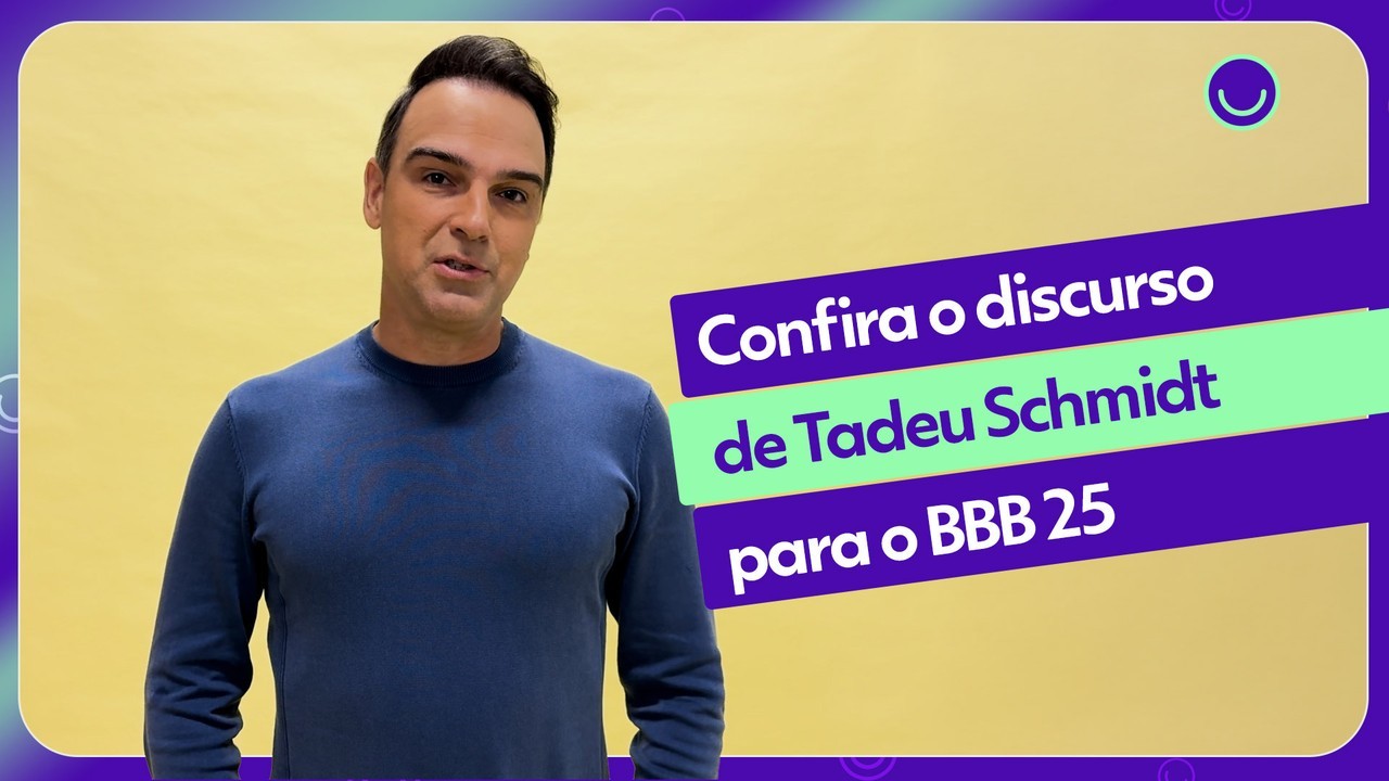 É hoje! Tadeu Schmidt oficializa a estreia do BBB 25 com discurso ...