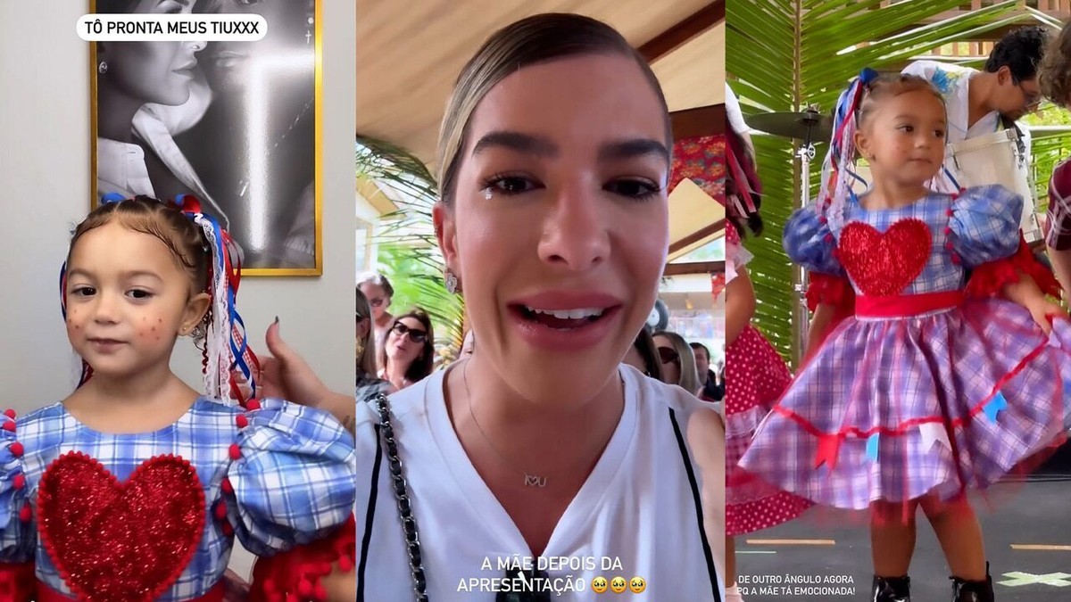 Lore Improta não contém as lágrimas ao ver primeira apresentação junina ...