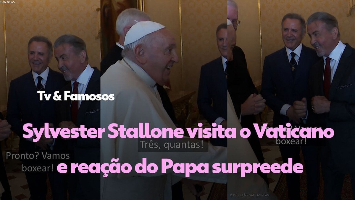 Sylvester Stallone visita o Vaticano com a família, e reação do Papa ...