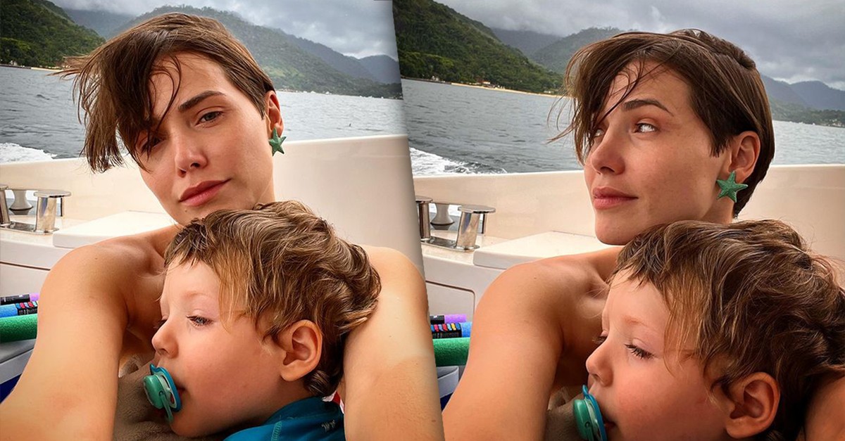 Letícia Colin publica foto com o filho em alto-mar | Famosos | gshow