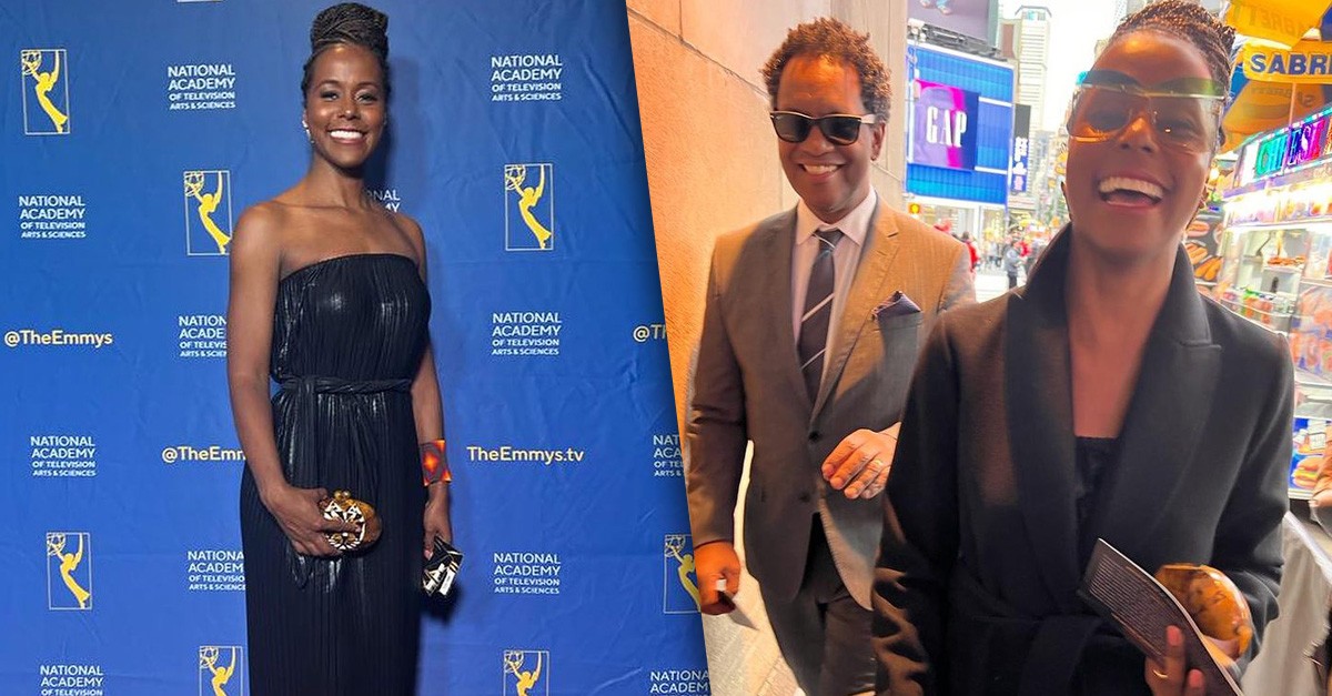 Maju Coutinho surge animada com o marido no tapete do Emmy ...