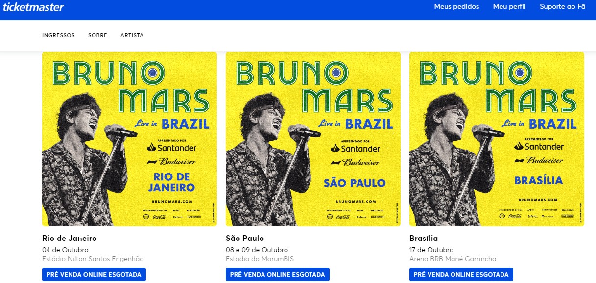 Bruno Mars no Brasil: ingressos esgotam na pré-venda online de todos os shows no Rio de Janeiro ...