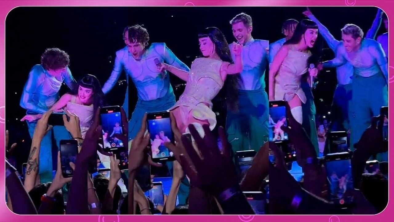 Katy Perry chuta Labubu e quase cai em show de Curitiba; veja o vídeo ...