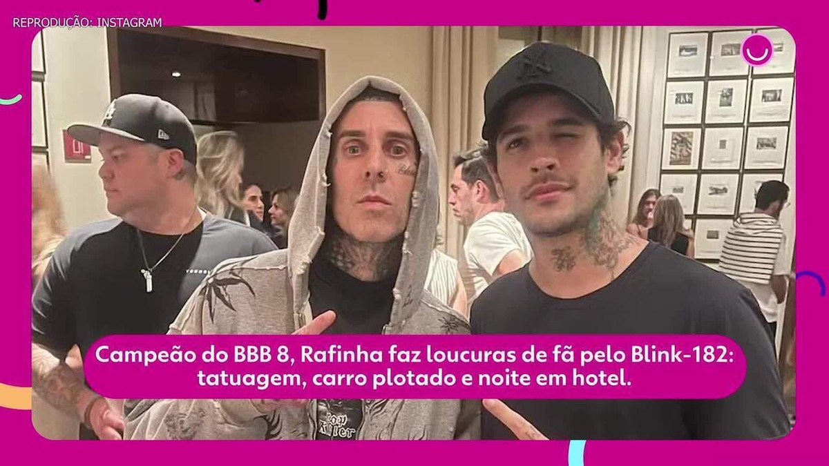 Campeão do BBB 8, Rafinha faz loucuras de fã pelo Blink-182: tatuagem ...