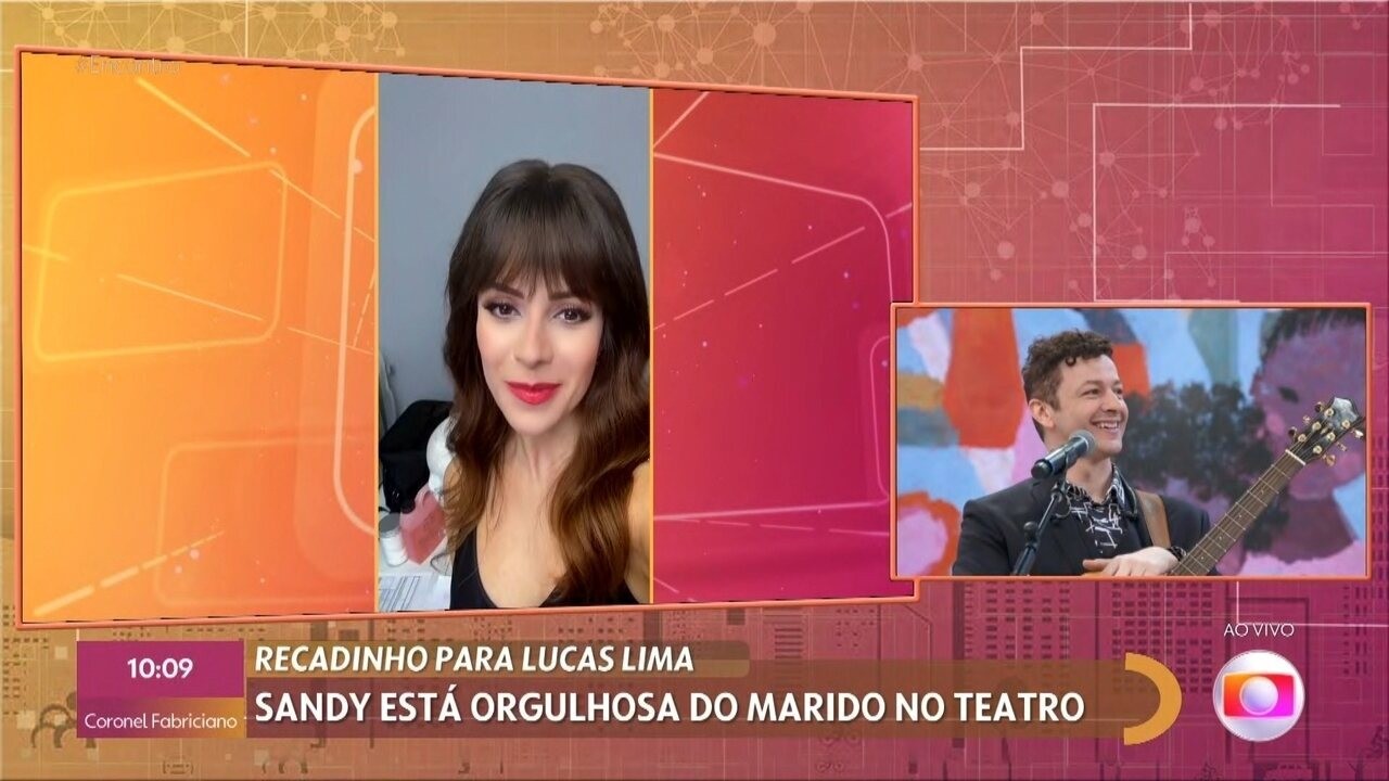 Morena e de franja, Sandy surpreende Lucas Lima com recado no Encontro | Encontro com Patrícia ...