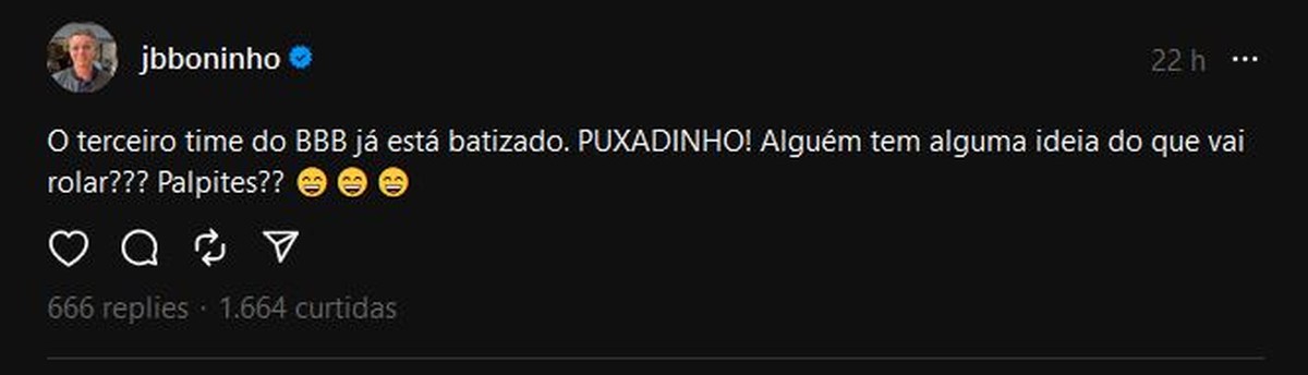 Boninho: terceiro grupo do BBB 24 é batizado de Puxadinho | BBB 23 | gshow