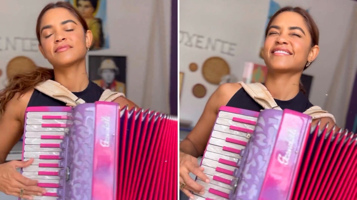 Lucy Alves toca 'Flowers', de Miley Cyrus, na sanfona | Famosos | gshow