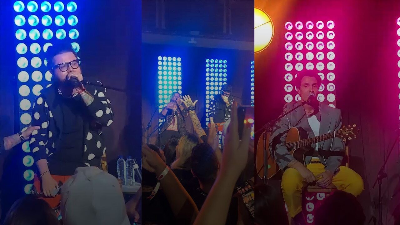 Pe Lanza e Thomas, do Restart, choram ao voltar aos palcos após oito ...