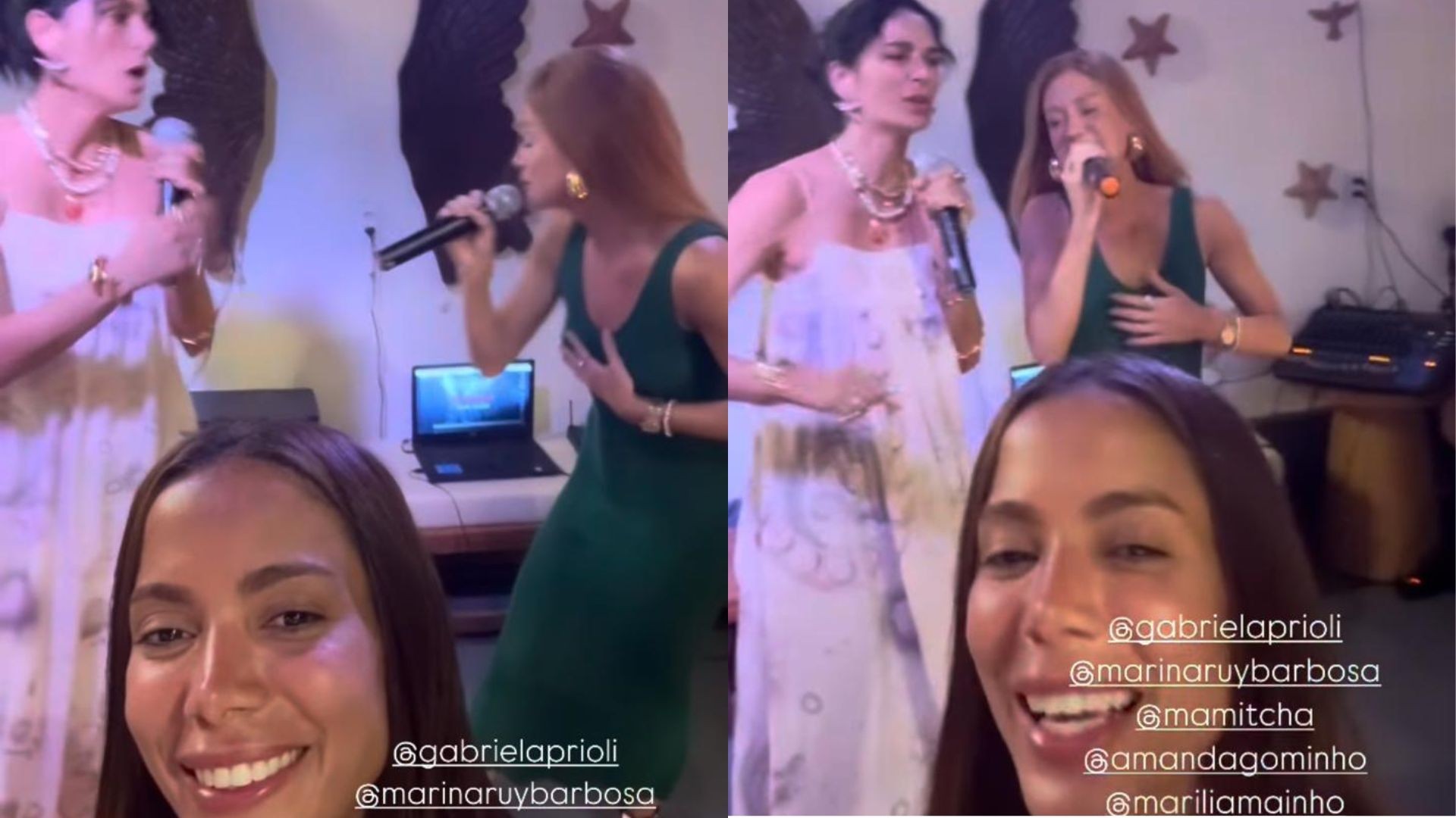 No aniversário de Anitta, Marina Ruy Barbosa solta a voz no karaokê, em Fernando de Noronha ...