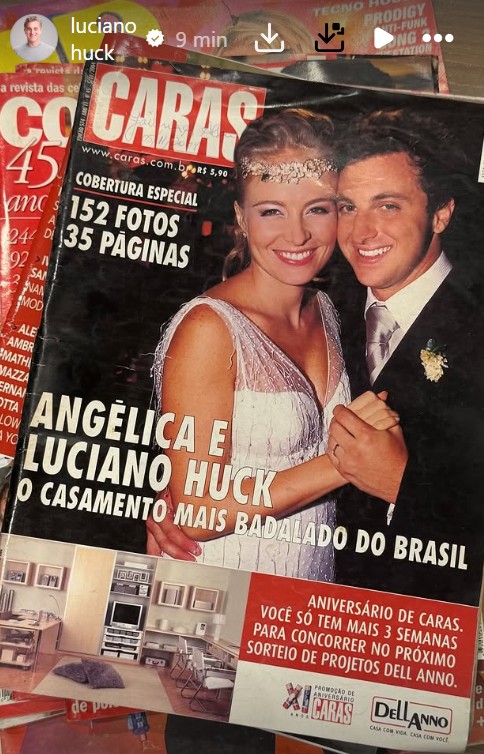 Luciano Huck compra revistas antigas que trazem ele e Angélica na capa ...