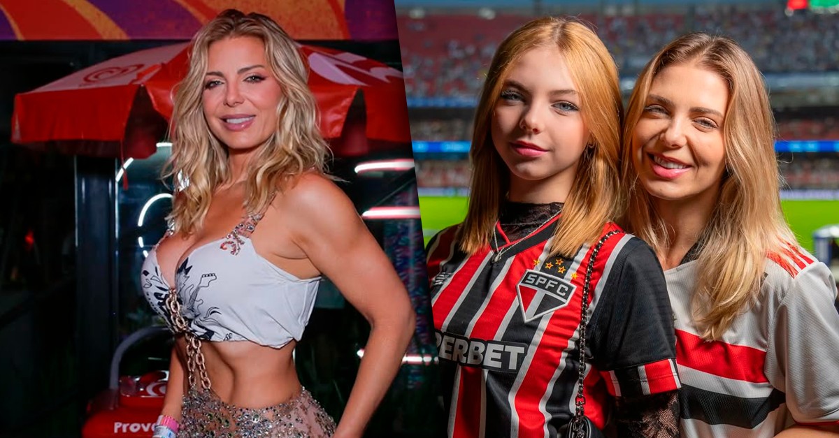 Sheila Mello leva filha de 13 anos ao Morumbi pela primeira vez e ...