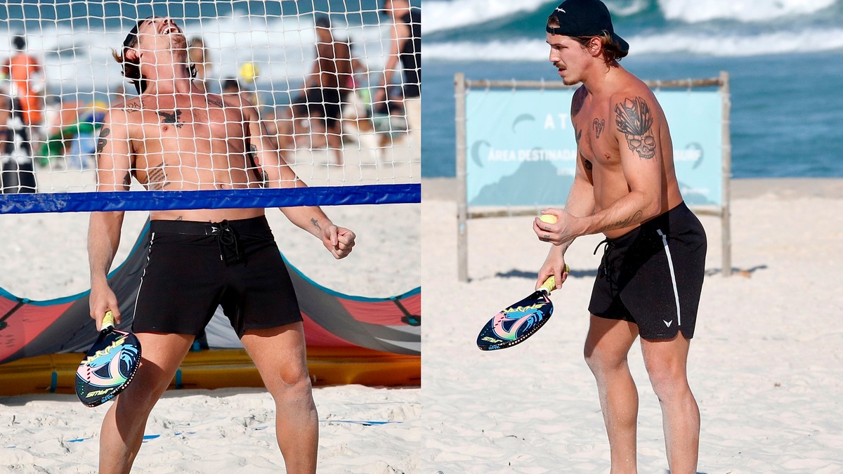 Romulo Arantes Neto curte praia e joga beach tennis | Famosos | gshow