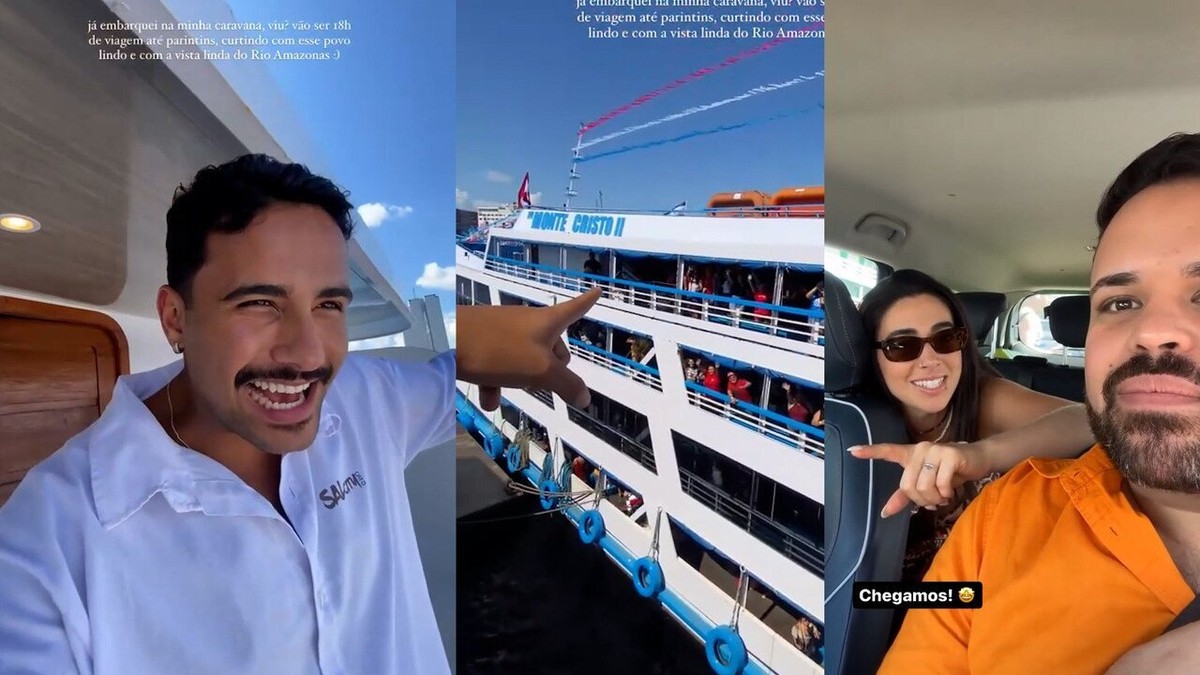 Ex-BBB Lucas Pizane e Giovanna Lima enfrentam 18 horas de barco até Parintins, no Amazonas ...