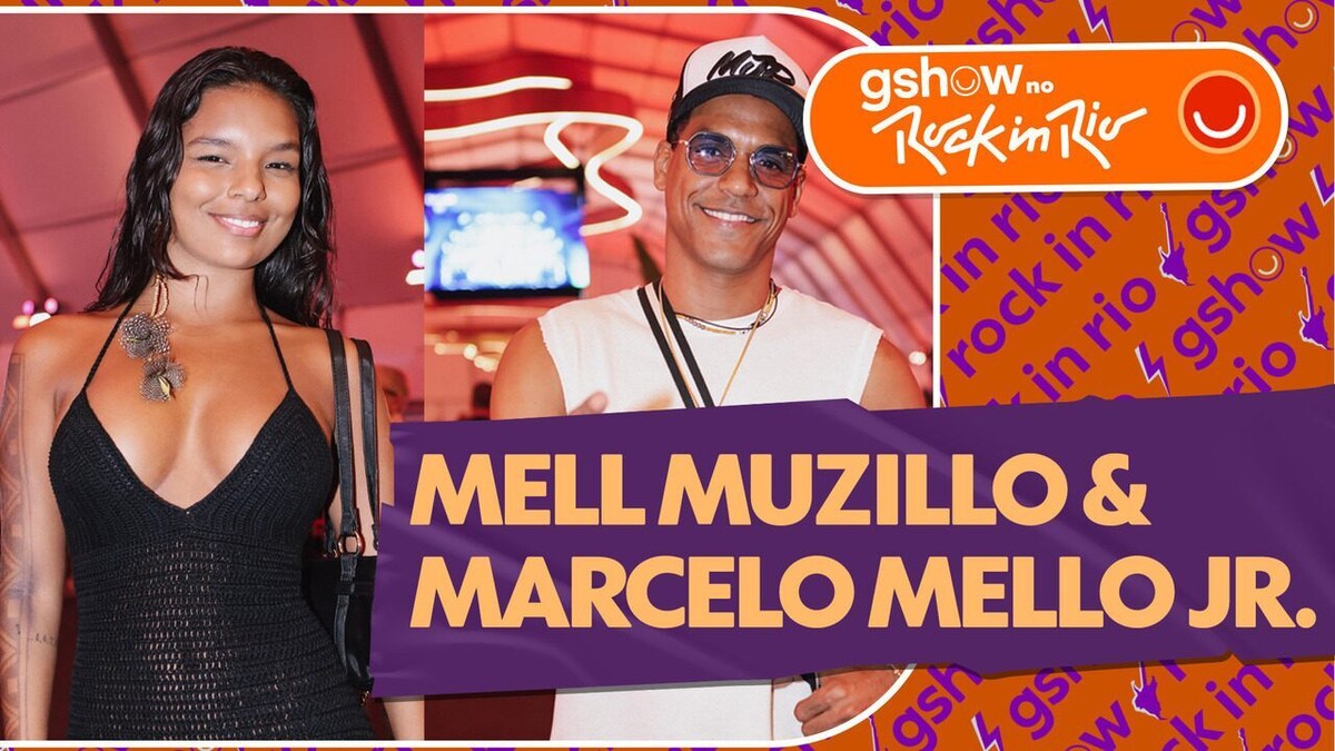 Namoro? Marcello Melo Jr. e Mell Muzzillo aparecem de mãos dadas no Rock in Rio | 2024 | gshow