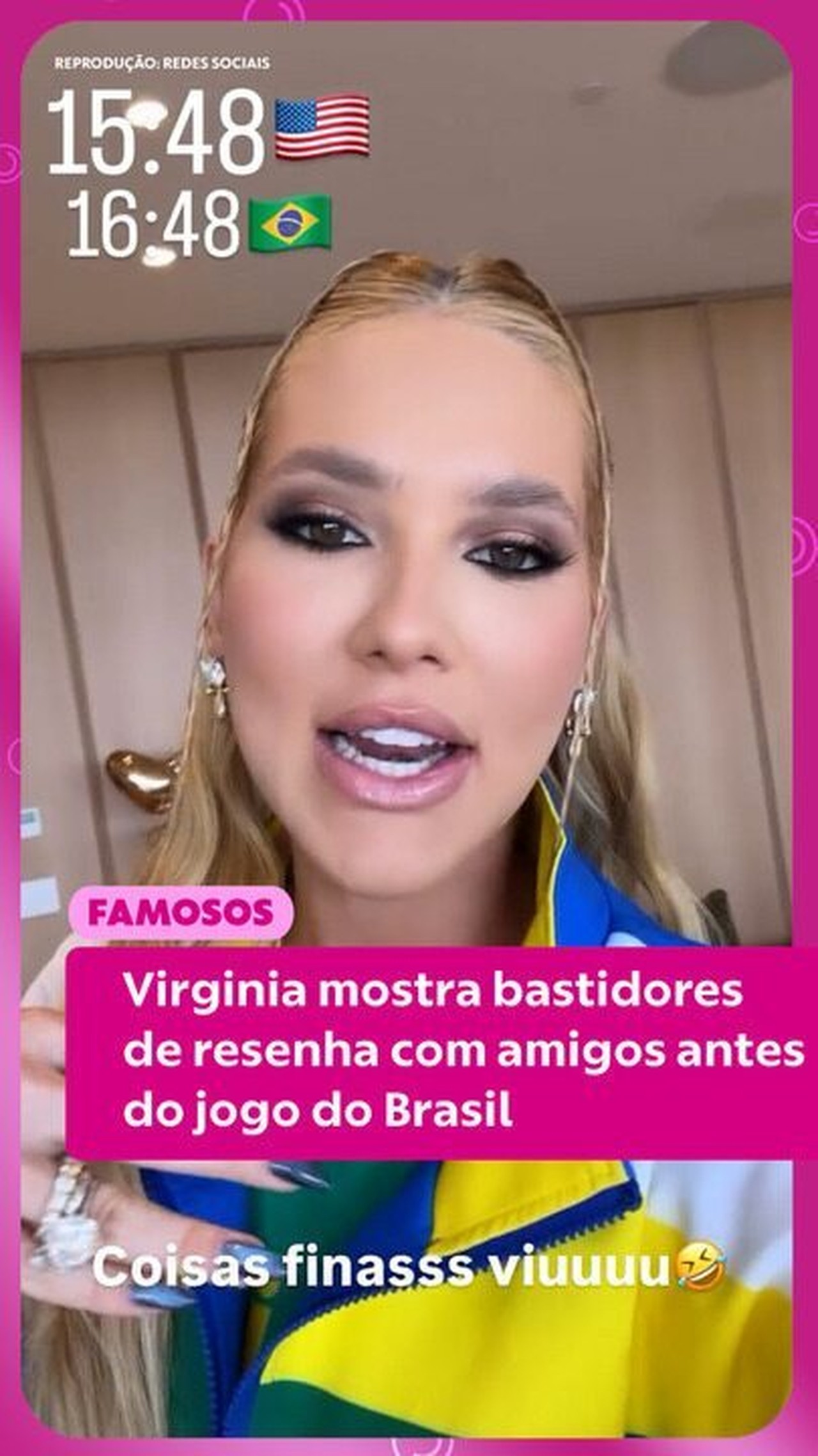 Brasill!!! Virginia comemora gol de Vini Jr em jogo da Copa do Mundo ...