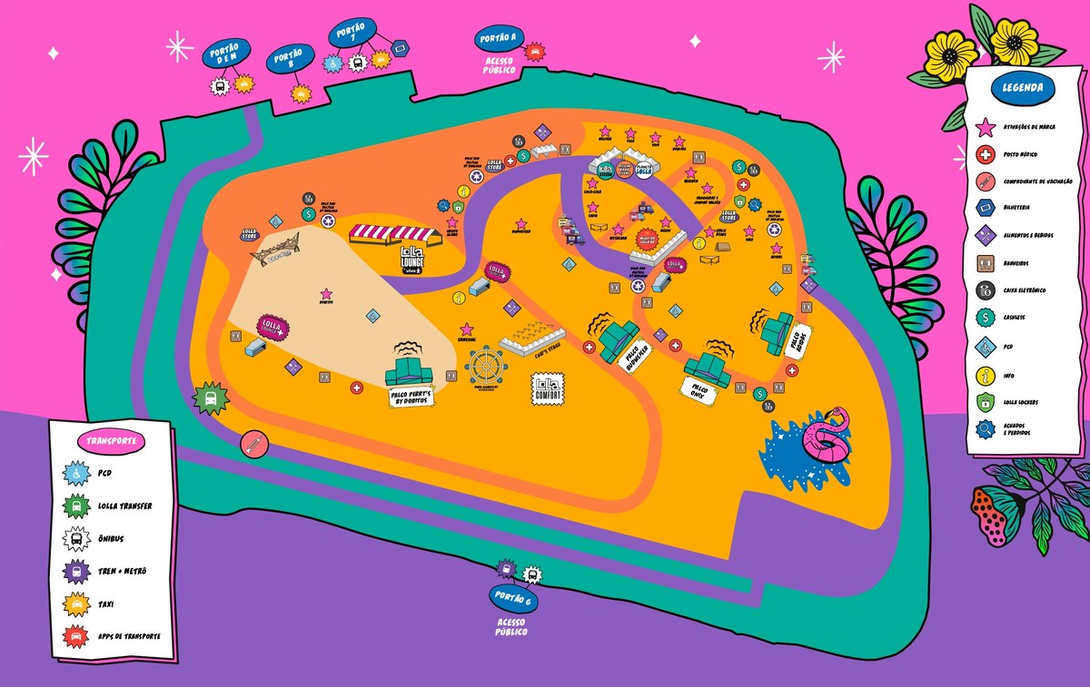 Lollapalooza 2022: confira o mapa oficial para saber circular dentro do ...