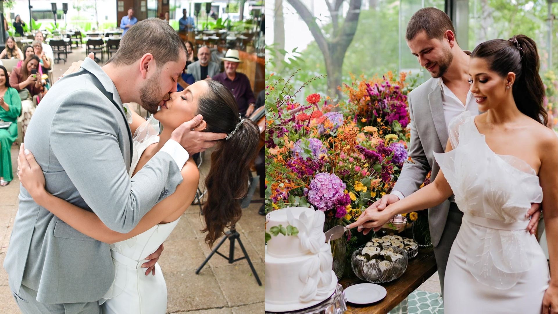 Recém-casados, ex-BBBs Laís e Gustavo compartilham álbum no dia seguinte da cerimônia | Famosos ...