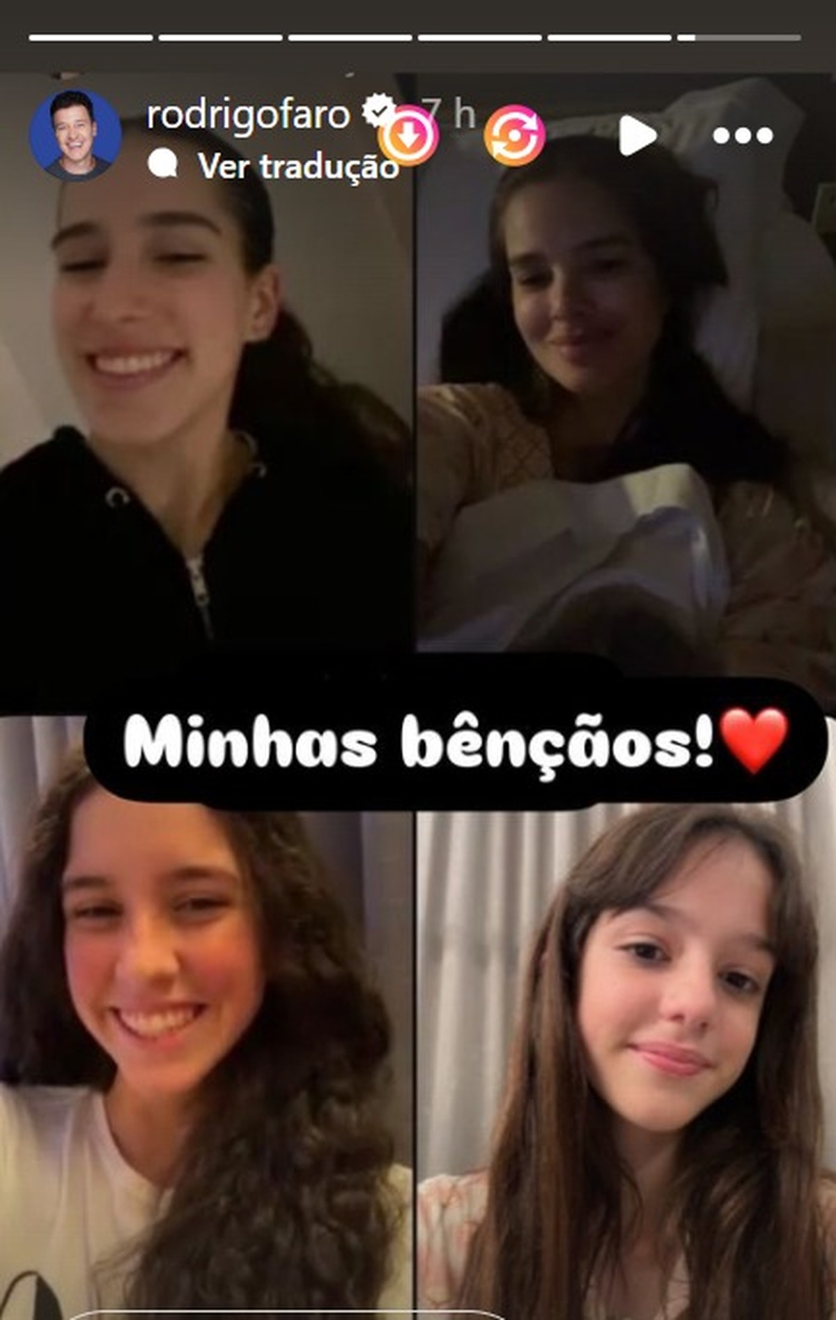 Rodrigo Faro se declara para Vera Viel e as três filhas: 'Minhas ...