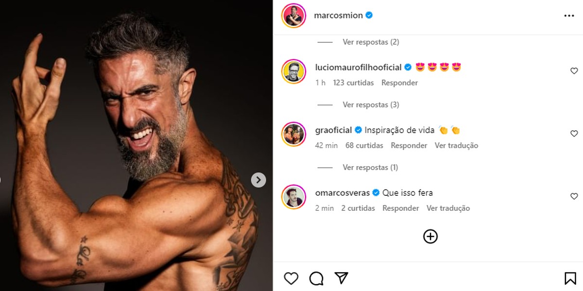 Marcos Mion recebe elogio de Gracyanne Barbosa ao postar 'melhor físico ...