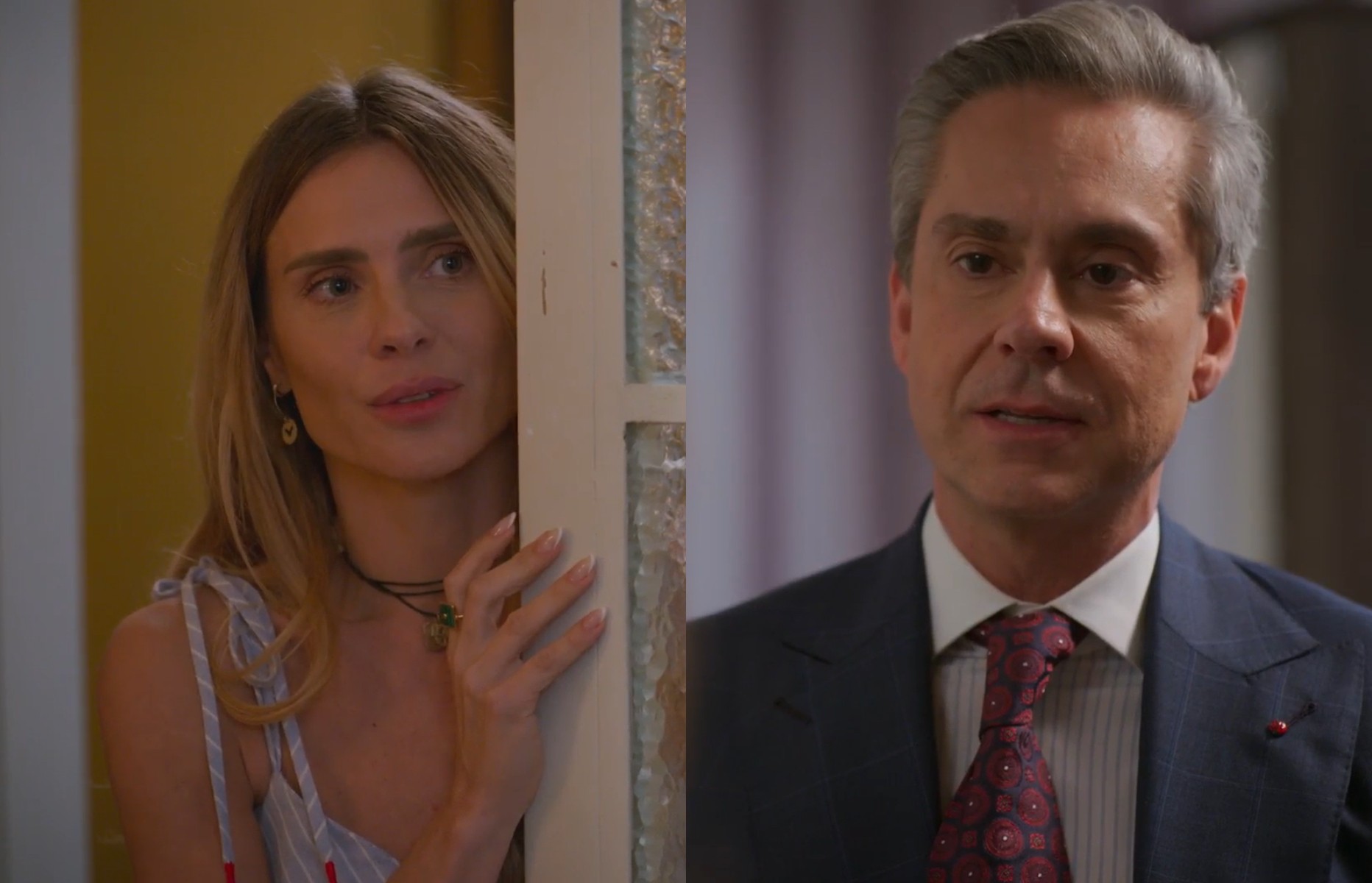 Clima de romance entre Marco Aurélio e Leila fica visível, em Vale Tudo