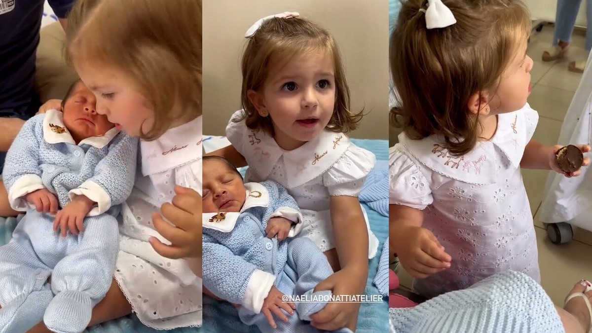 Filhos gêmeos de Bárbara Evans conhecem irmã mais velha, Ayla, pela primeira vez; vídeo ...