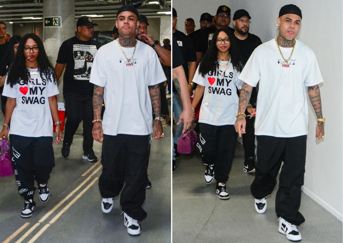 MC Cabelinho e Slipmami usam look 'combinandinho' para marcar presença ...