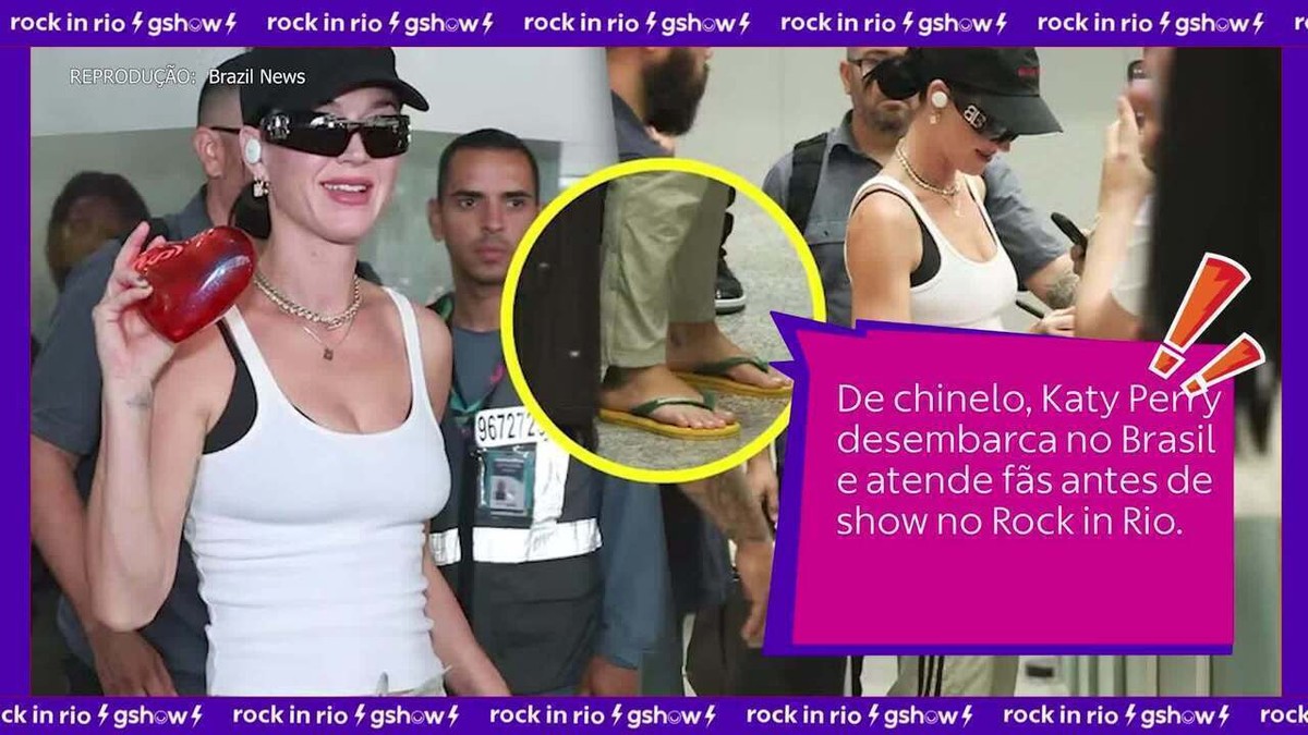 De chinelo, Katy Perry desembarca no Brasil e atende fãs antes de show ...