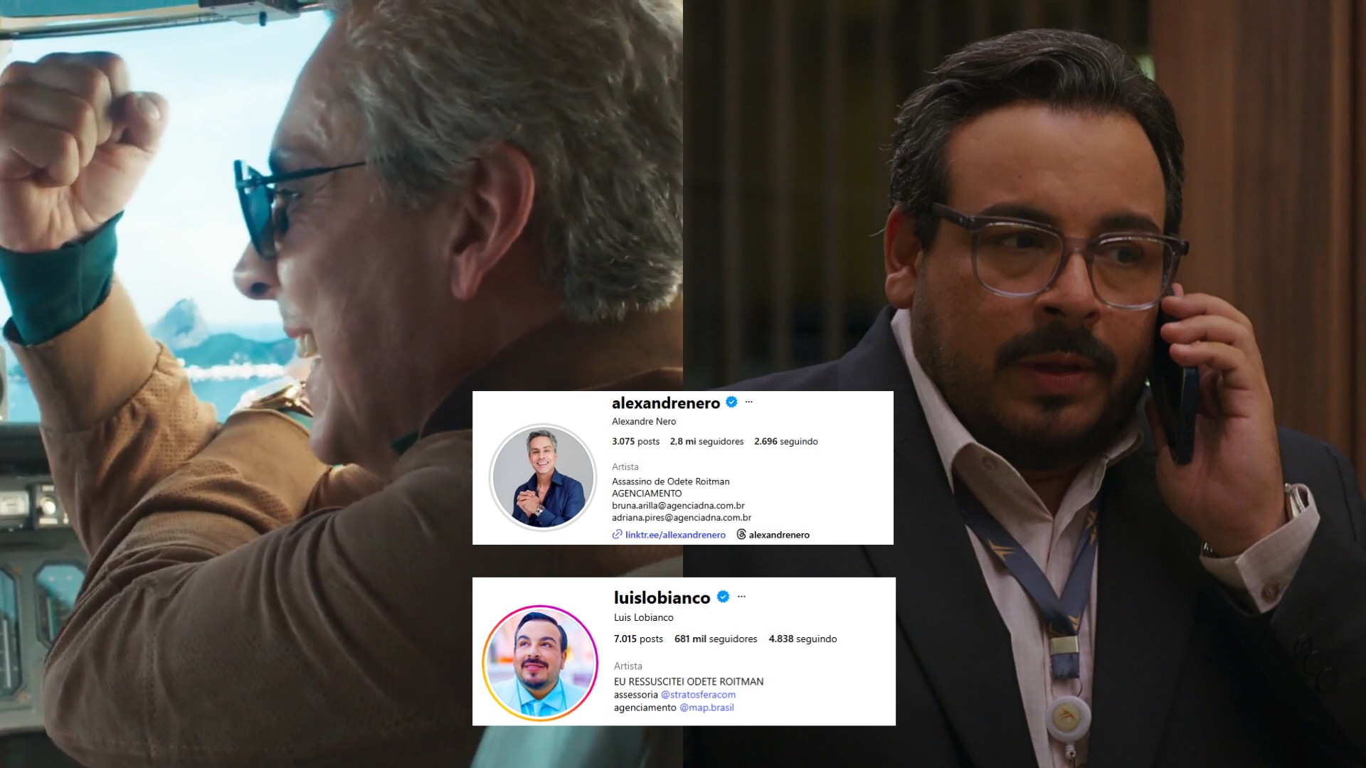 Alexandre Nero e Luis Lobianco brincam com o final de Vale Tudo e mudam as biografias no ...