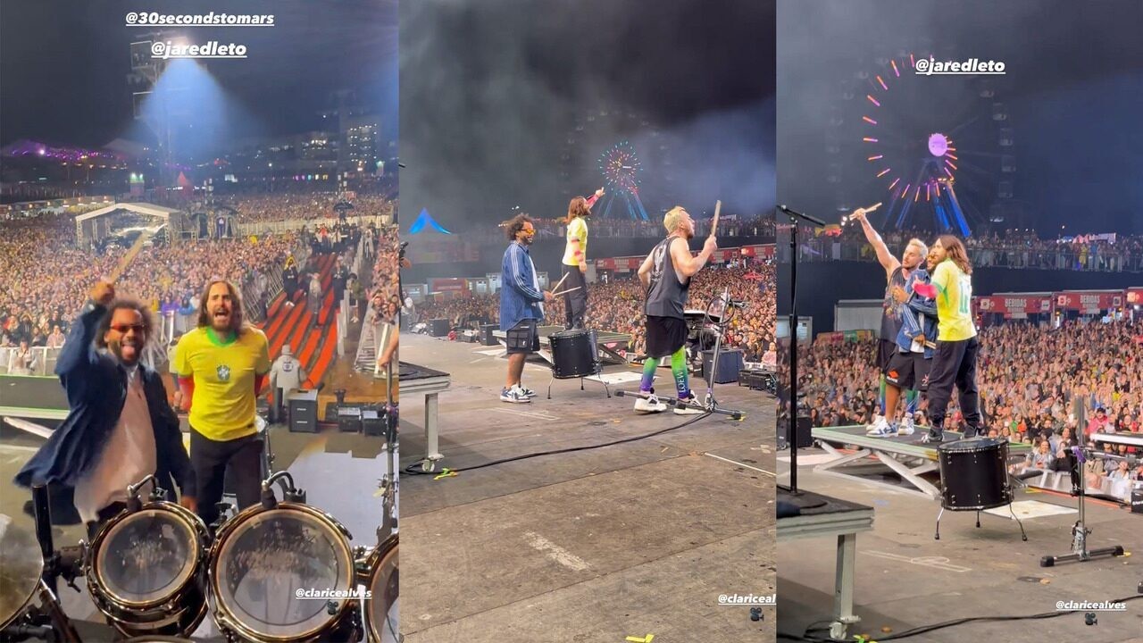 Após subir ao palco, Marcelo, do Fluminense, agradece a Jared Leto ...