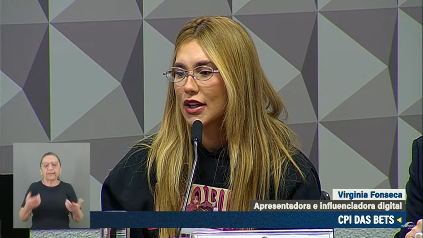 Virginia Fonseca inicia seu depoimento na CPI das Bets com seu bordão ...