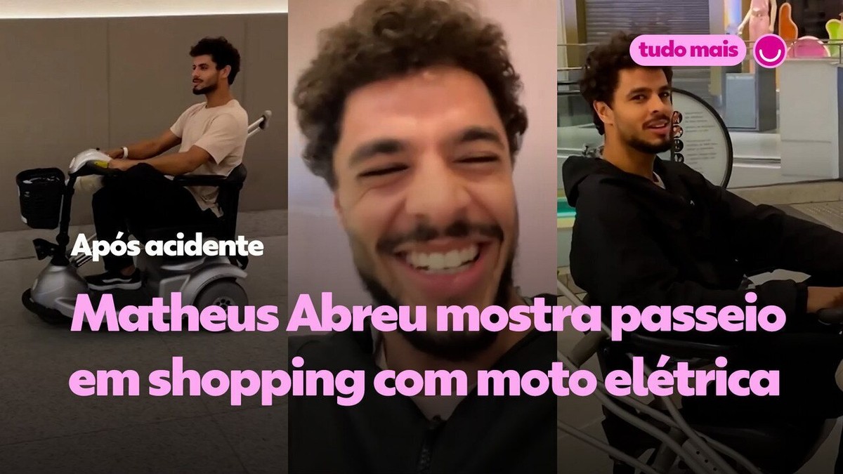 Após acidente, Matheus Abreu passeia com triciclo elétrico: 'Não estou mais a pé' | Famosos | gshow